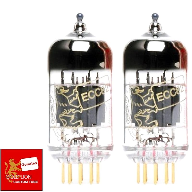 New Matched Pair (2) Genalex Gold Lion 12AU7 / ECC82 Gold | Reverb