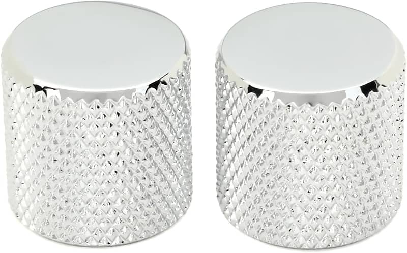 920D Custom Flat-top Knurled Metal Knobs - Chrome 2-pack | Reverb