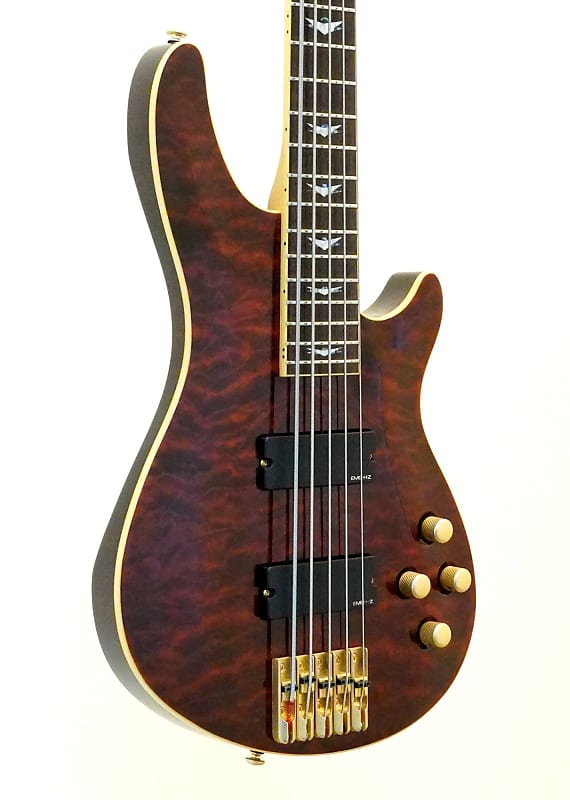 Schecter Diamond Series C-5 Red Quilted Top 5-String Bass | Reverb