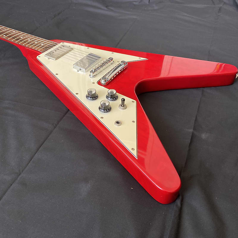 Left Handed Tokai Flying V Cherry Red Electric Guitar | Reverb UK