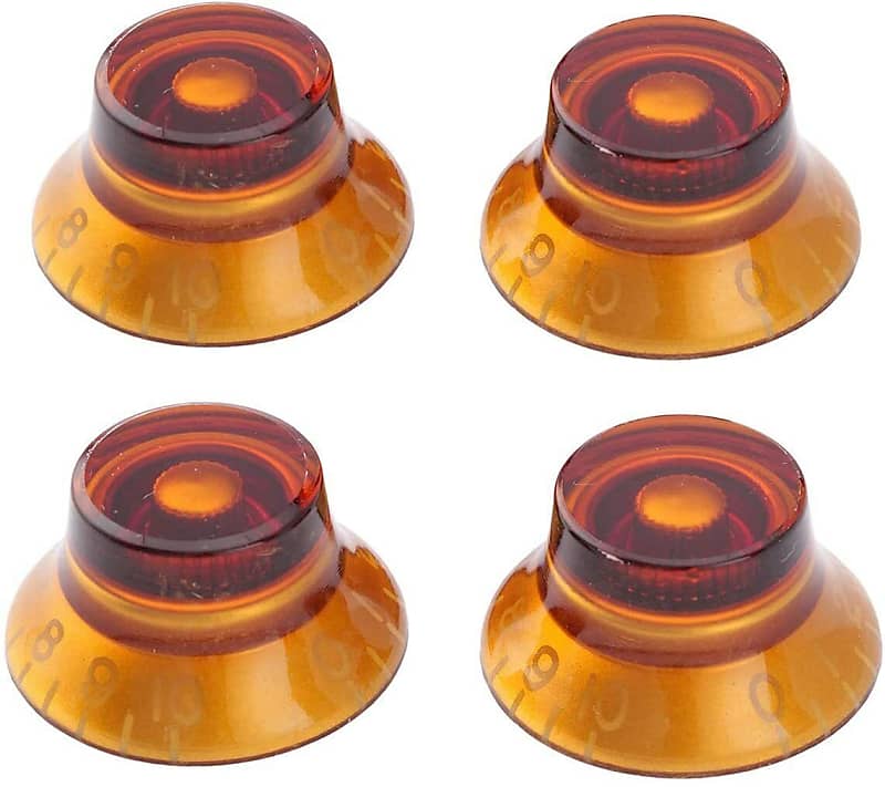 Amber TopHat / Bell Knobs (Metric size) set of 4 | Reverb