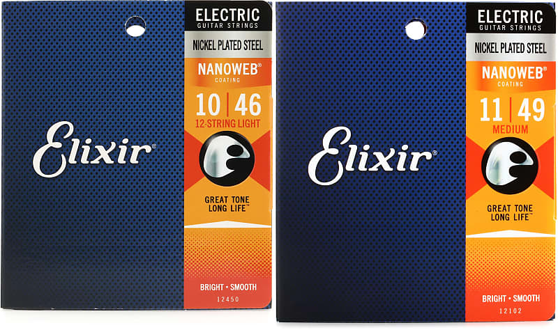 Elixir Strings 12450 Nanoweb Electric Guitar Strings - | Reverb