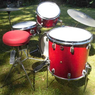 Vintage Trixon Luxus Drum Set incl. Snare 1966 - Red Sparkle | Reverb