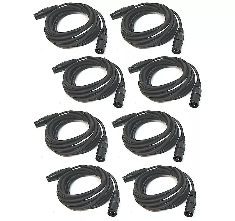 (8) DJ Pro Lighting 15 Foot 3 Pin Male to Female Light | Reverb