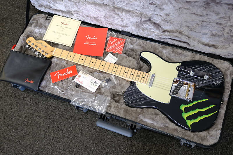 SUPER CLEAN FENDER TELECASTER 2019 BLACK MONSTER ENERGY | Reverb