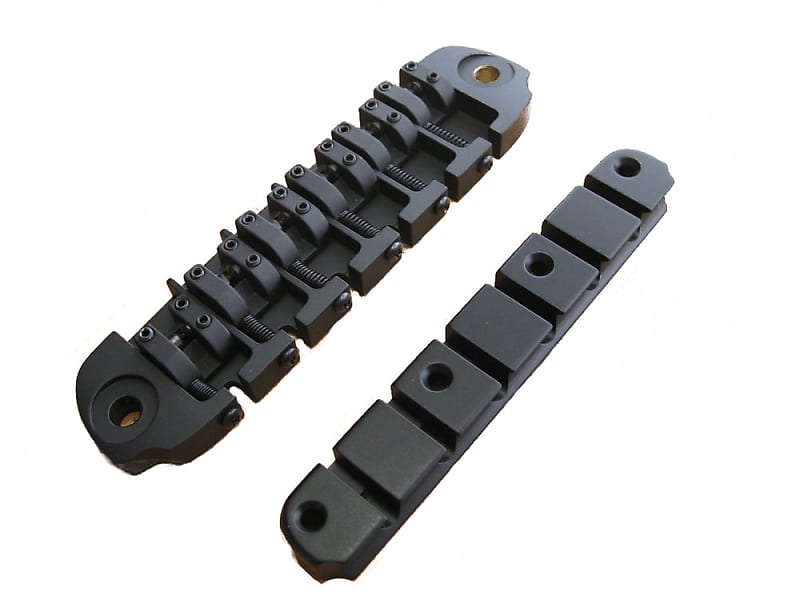 Brand new 6 string Hipshot D style brass black bass bridge | Reverb