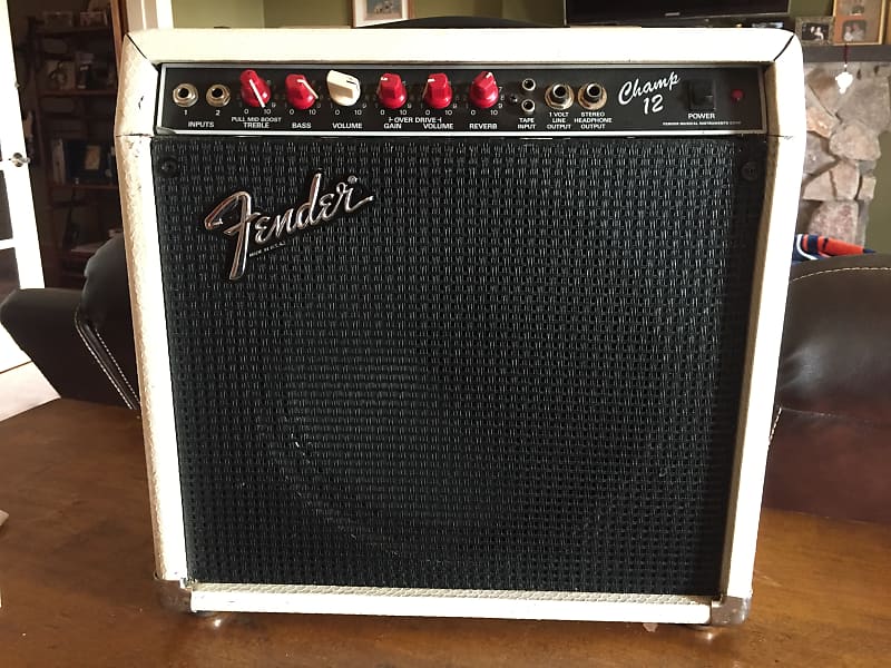 Fender Fender Champ 12 Amp White Snakeskin 1980's | Reverb