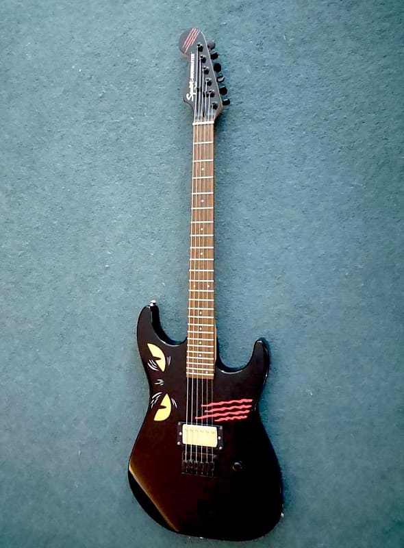 2003 Squier Showmaster "Cat's Eyes" Guitar Reverse Headstock | Reverb