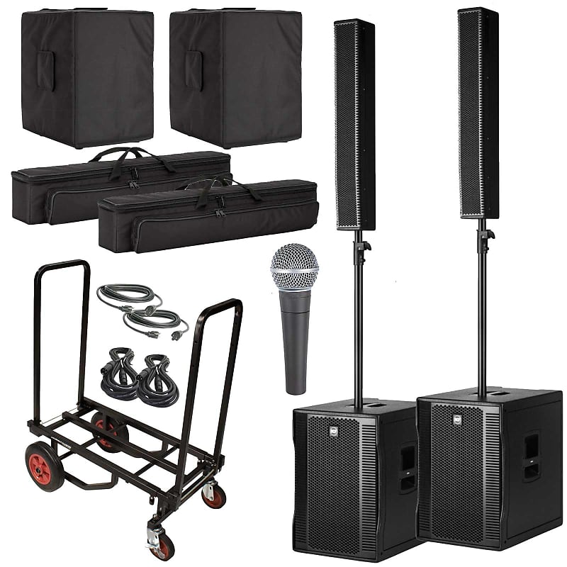RCF EVOX 12 Active/Powered Array PA System W/ Poles, Bags, | Reverb
