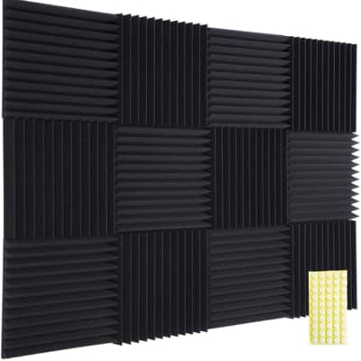 12 Pack Self-Adhesive Sound Proof Foam Panels For Walls 2" X | Reverb