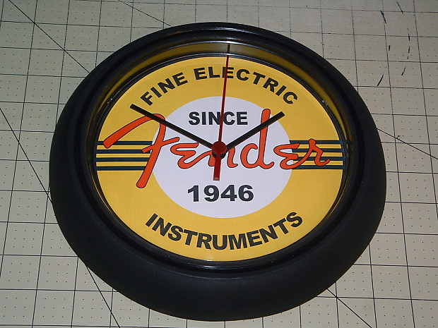 Fender Fine Electric Instruments studio wall clock black | Reverb