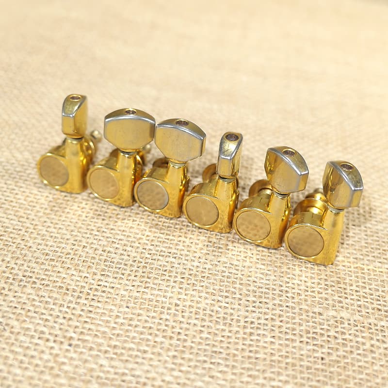 6 inline Vintage Grover Tuners Gold 1991 Grover Peavey Tracer | Reverb