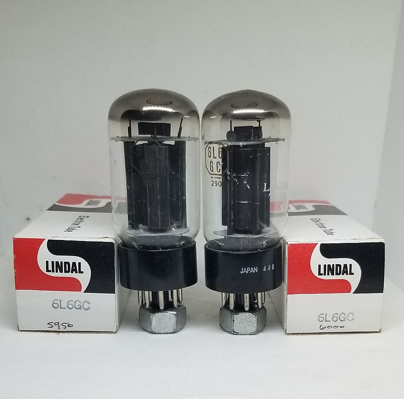 Lindal 6L6GC Almost Perfectly Matched (2.5%) Pair NOS 6L6 | Reverb UK