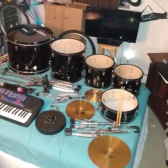 LAGRIMA 5 Piece Complete Adult Drum Set Cymbals Full Size Kit | Reverb