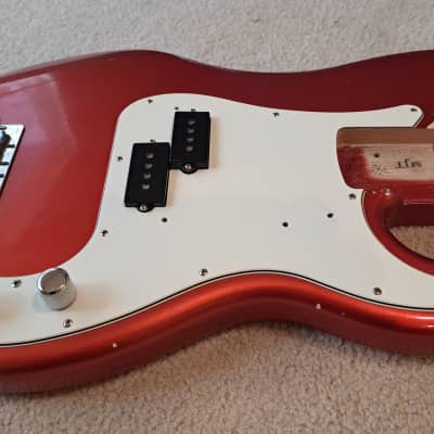 MJT Loaded Precision Bass Body - Candy Apple Red | Reverb