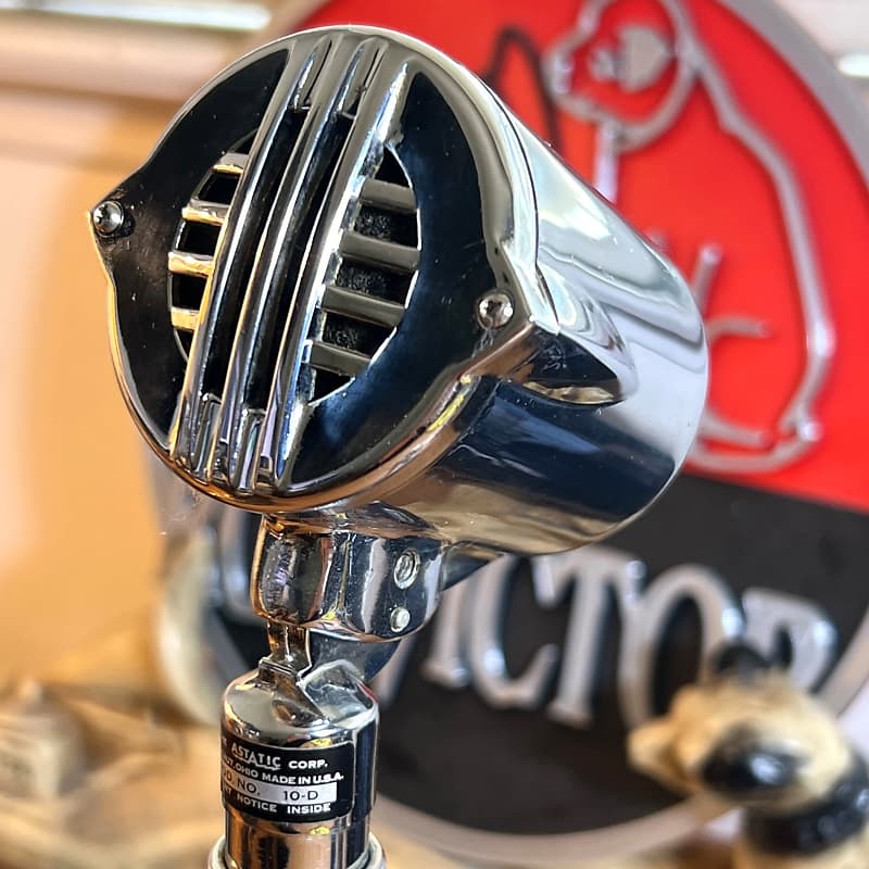 Rare 1960's ASTATIC 10-D Dynamic Chromed Microphone, working | Reverb