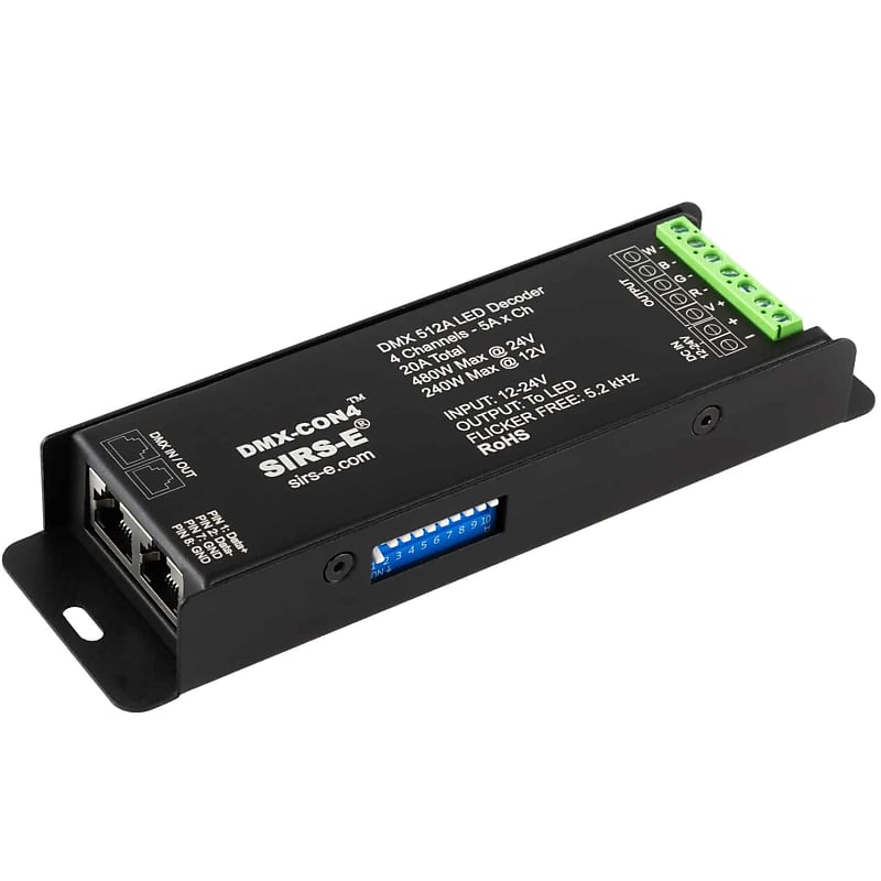 SIRS-E® DMX-CON4 LED DMX Decoder 4 Channel RGB & RGBW | Reverb