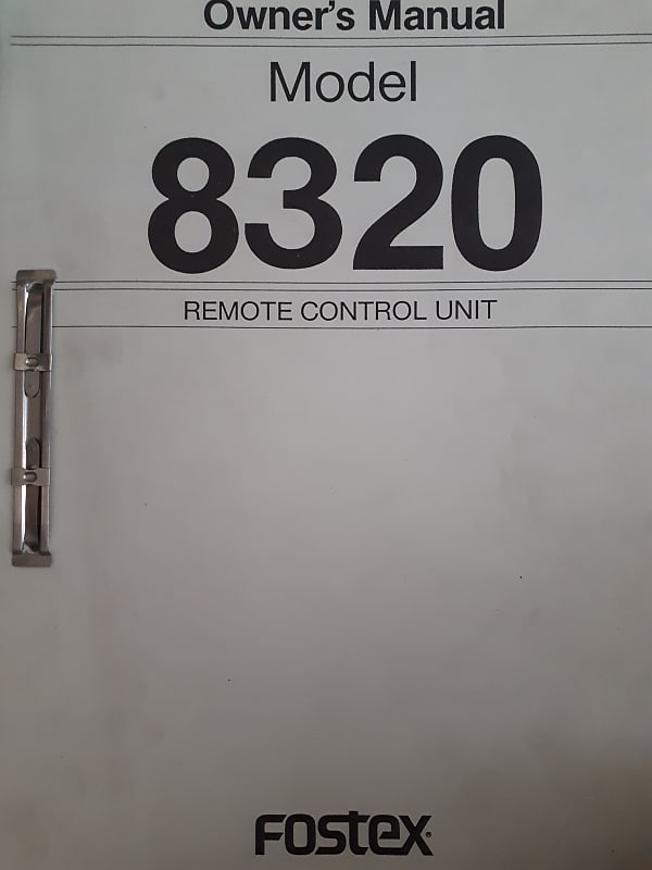 Fostex Owners Manual for 8320 Remote Control Unit 1990 | Reverb