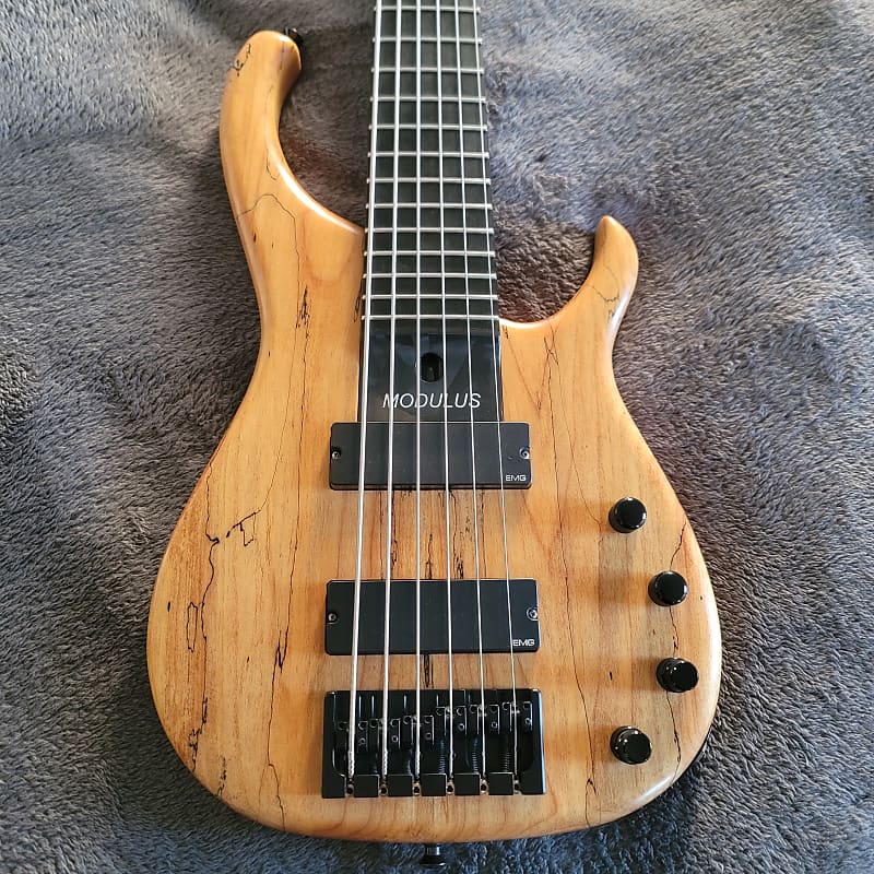 2001 Modulus Quantum Q6 6-String Bass Spalted Maple Top Alder | Reverb