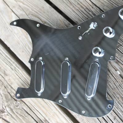 "Ideal" complete floating double pickup pickguard in chrome | Reverb