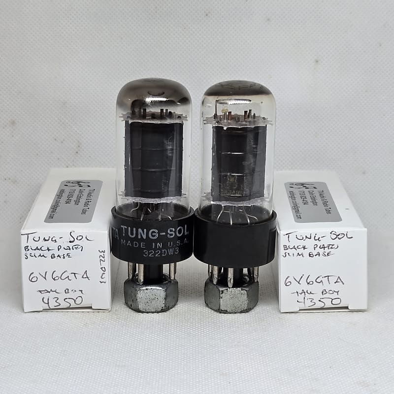 Tung-Sol TALL Boy 6V6GTA Perfectly Matched Pair NOS 6V6 6V6GT | Reverb