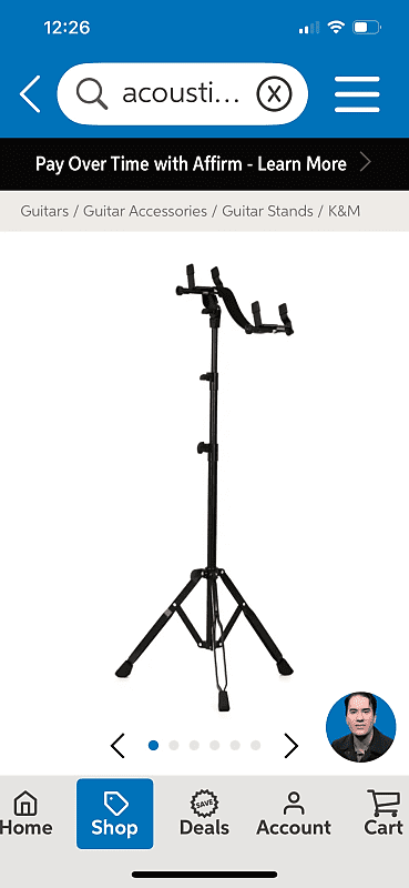 K&M 14761 Performer Guitar Stand for Acoustic Guitars - Black | Reverb