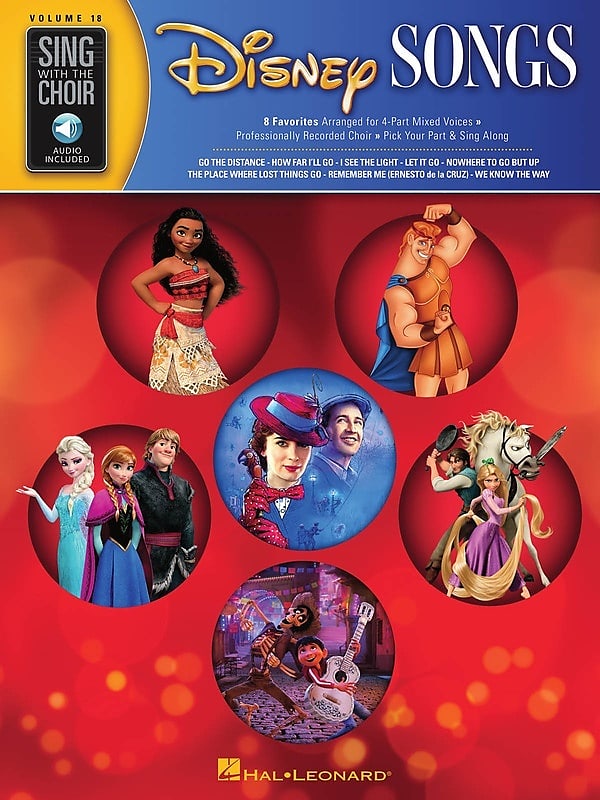 Disney Songs Sing With Choir V18 Book/Online Audio | Reverb