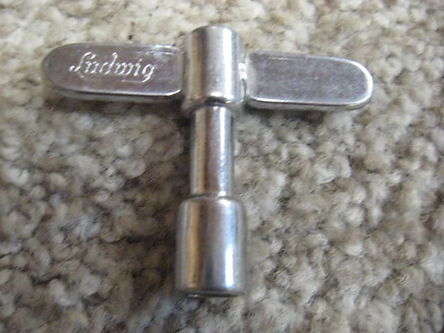 Ludwig Script Logo Drum Key 60's chrome | Reverb