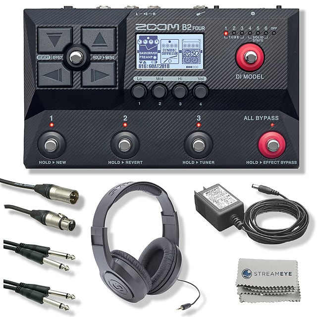 Zoom B2 Four Bass Multi-effects Processor with 104 Effects, | Reverb