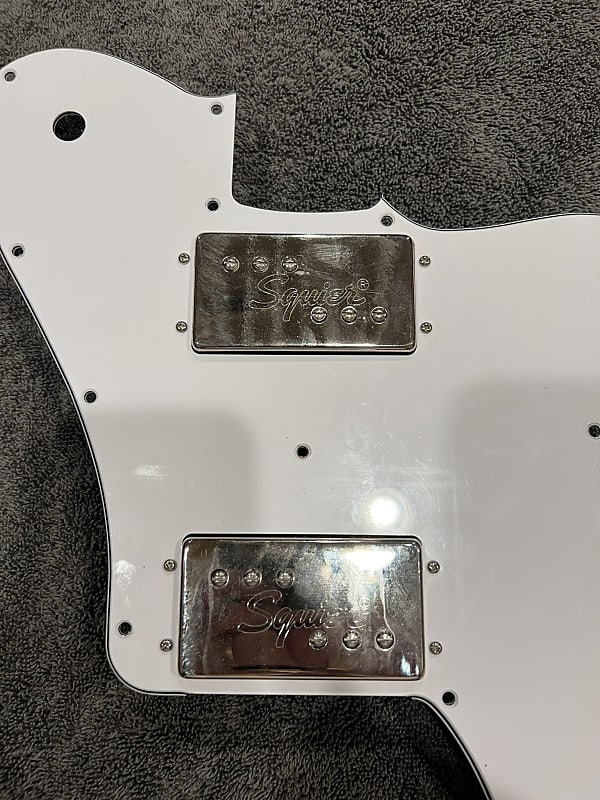 Squier Telecaster Deluxe Pickguard with pickups- White and | Reverb