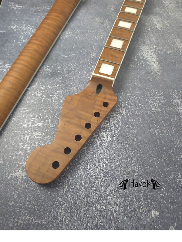 S type Roasted Flame Maple Satin Binding Neck Stainless Steel | Reverb