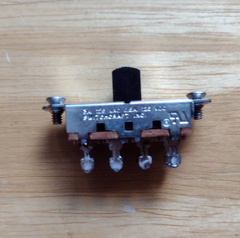 Switchcraft On-Off-On Slide Switch For Fender Mustang - BLACK | Reverb