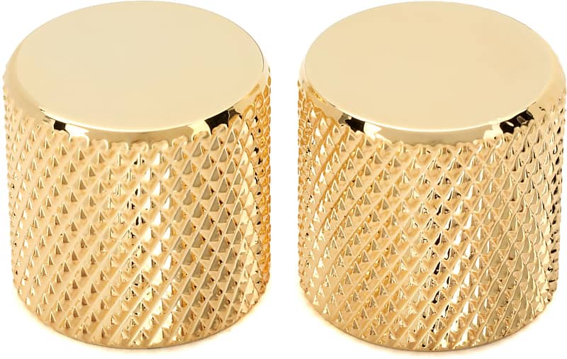 920D Custom Flat-top Knurled Metal Knobs - Gold 2-pack | Reverb