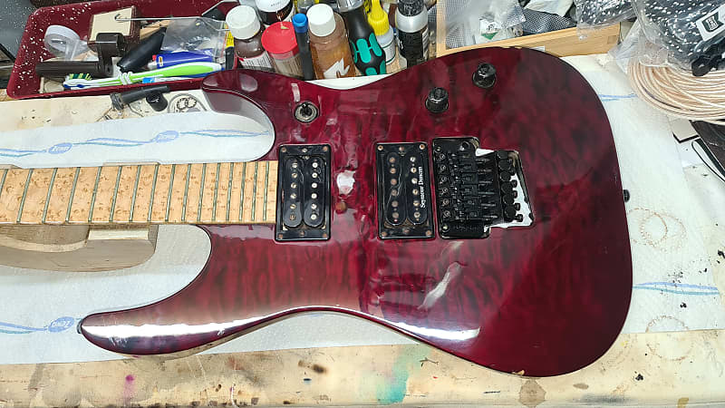 ESP Custom Shop Order, Banana Reverse Headstock, Holy | Reverb Canada