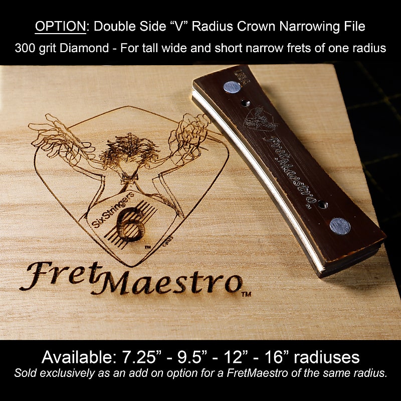 FretMaestro Fret "V" Crown Narrow File: 300 grit diamond: 12" | Reverb