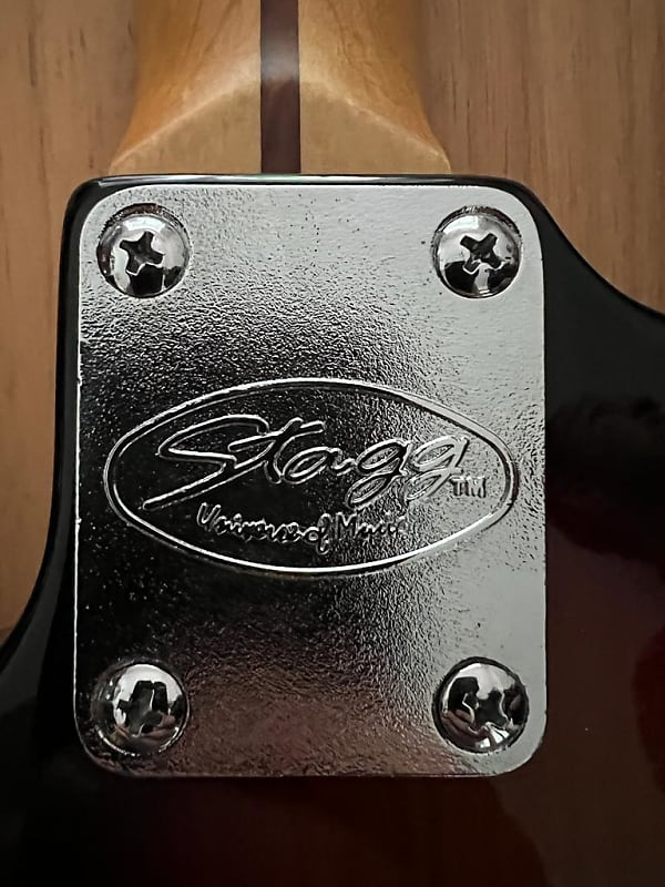 Stagg Electric Guitar Black, white and tan | Reverb