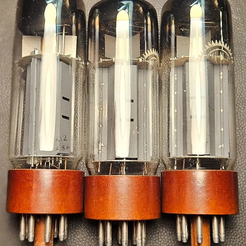 3x Philips EL34 Brown Base Double D D Getter - Matched Trio | Reverb