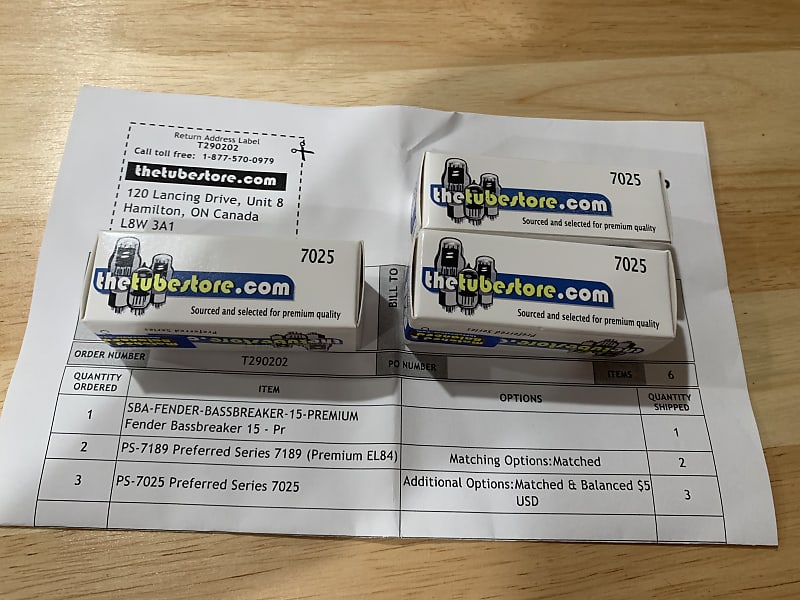 The Tube Store Fender Bassbreaker Premium Retube Set | Reverb