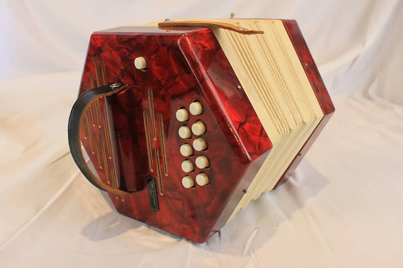 7287 - Candy Stripe German Anglo Concertina LM CG 20 | Reverb