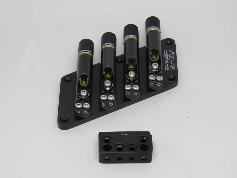 Headless bass bridge 4 strings angled base plate for fanned | Reverb