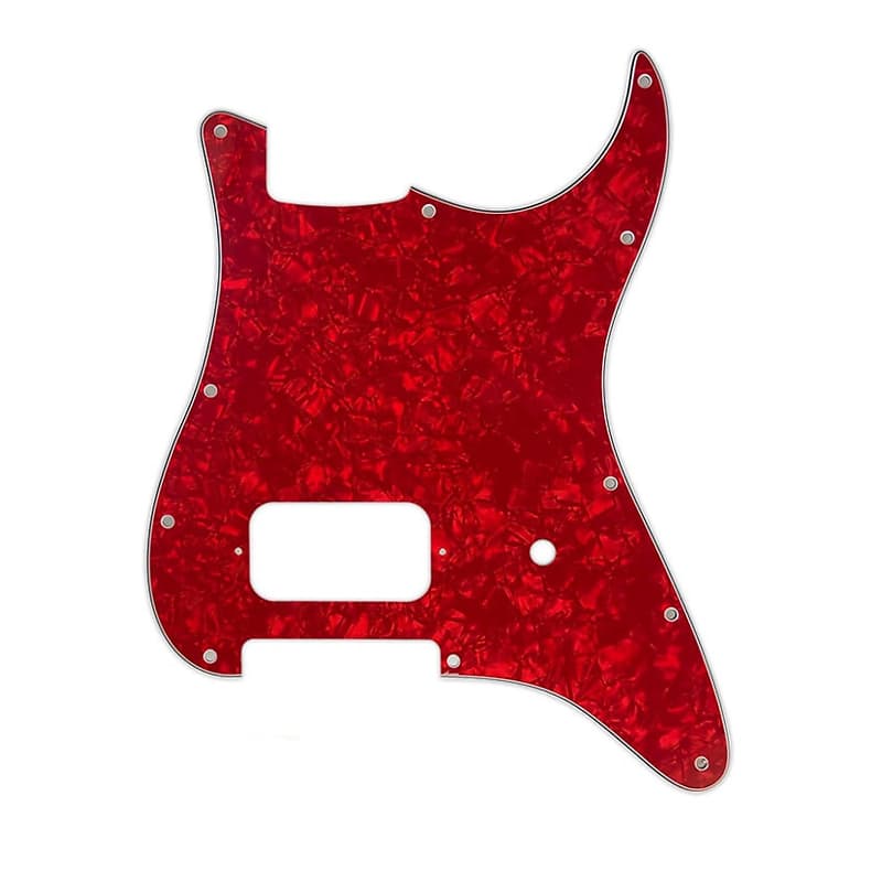 11-Hole Single Humbucker Strat Pickguard - 4-Ply Red Tortoise | Reverb