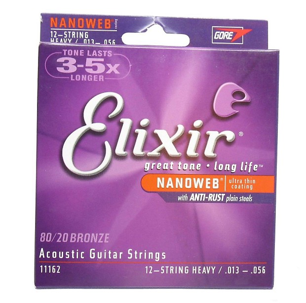 Elixir Guitar Strings- Acoustic NANOWEB 12-String | Reverb Canada