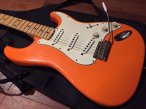 Fender Stratocaster Japan in rare Capri Orange finish (90s) | Reverb