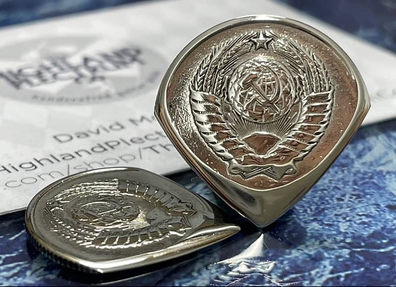 The Highland Plectrum Co. One Soviet 20 Kopeck Coin Pick / | Reverb