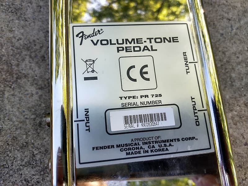 Fender PR 725 Volume-Tone Pedal - Chrome Finish | Reverb