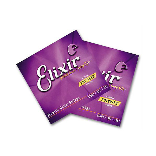 Elixir POLYWEB 11050 Light Acoustic Guitar Strings - 2 Packs | Reverb