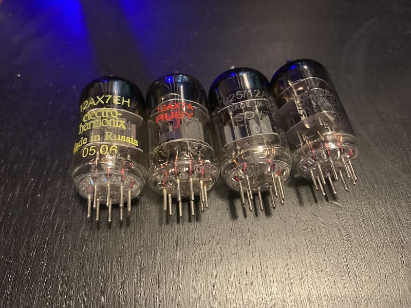 12AX7 Variety QUAD (4 tubes) 7025, 12AX7WXT, 12AX7EH, Ruby | Reverb