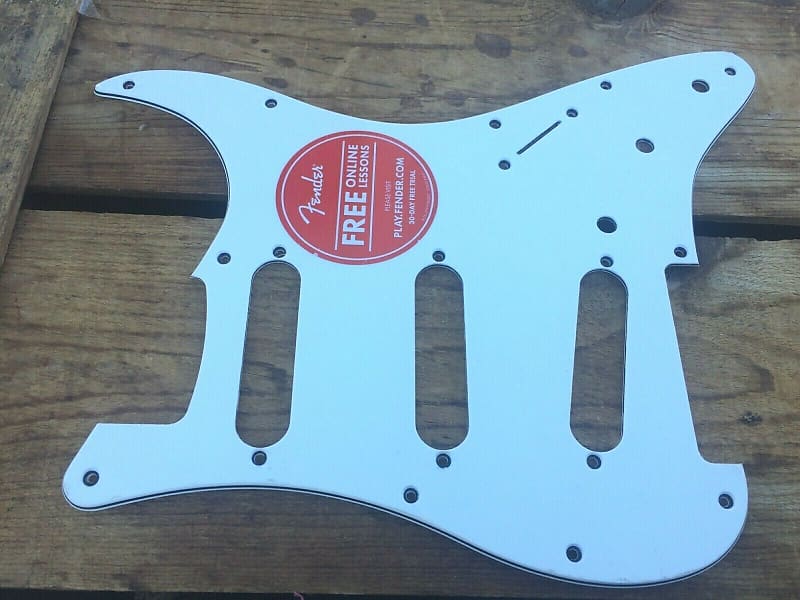 White 1-Ply Fender Squier Stratocaster Guitar Pickguard ~ | Reverb