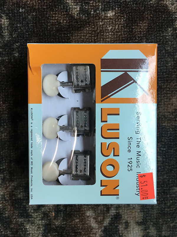 Kluson SD9105 White Button Tuners 6-in-line Nickel | Reverb