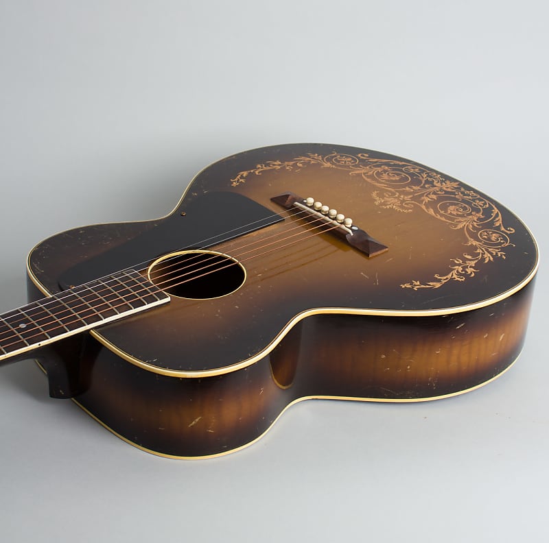 Oahu Jumbo Flat Top Acoustic Guitar, c. 1937, original black Oahu Jumbo Flat Top Acoustic Guitar, c. 1937, original black